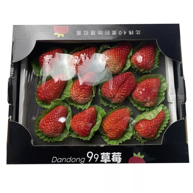 Art Paper C1S Corrugated Cardboard Strawberry Boxes Matt Lamination