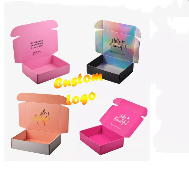 OEM Colored Corrugated Mailer Boxes Embossing Apparel Packaging Boxes ISO